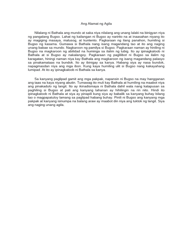 Ang Alamat NG Agila | PDF
