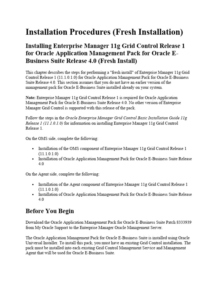 Install Oracle E-Business Suite 4.0 | PDF | Oracle Corporation ...