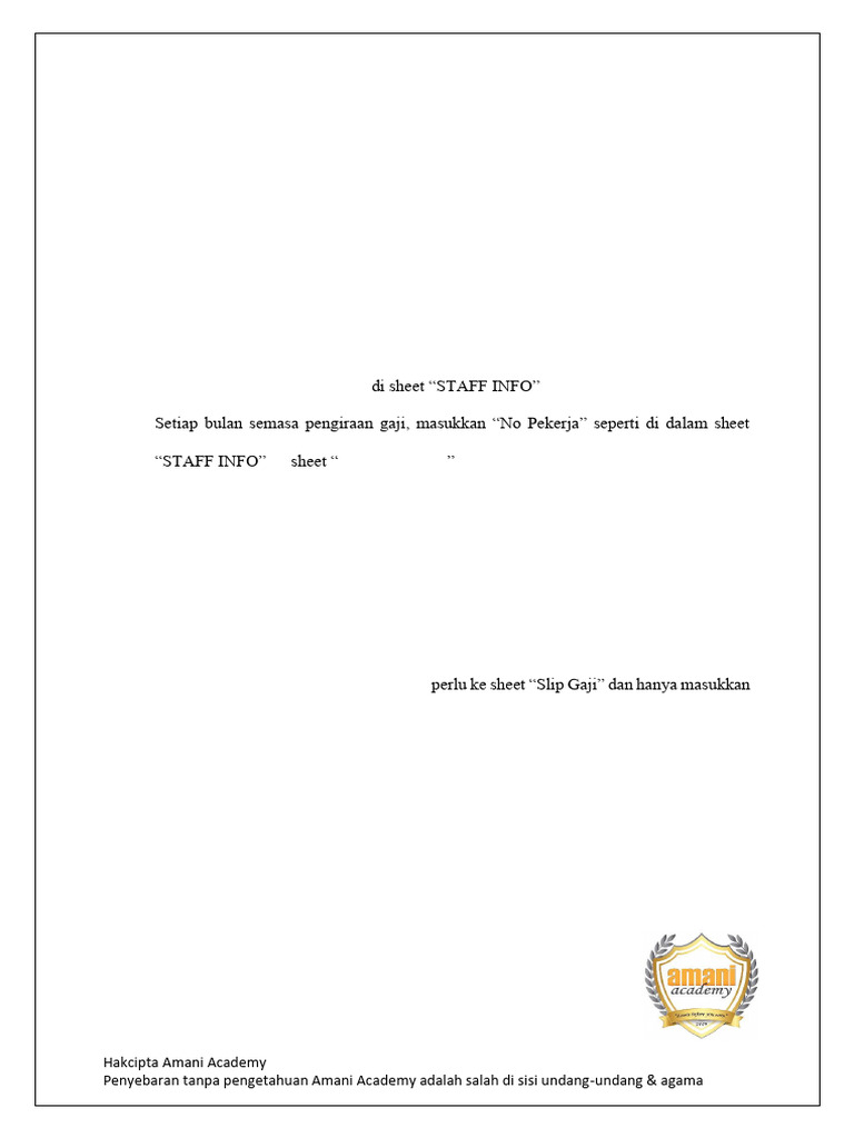 Panduan Penggunaan Template Payroll | PDF