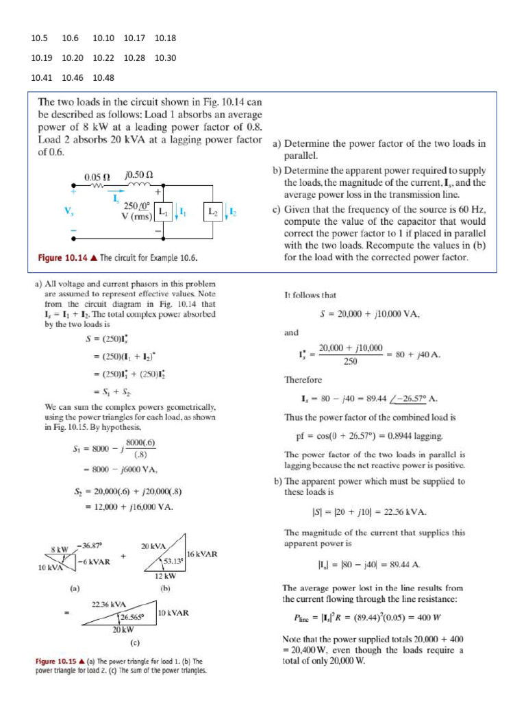 Assignment - Chapter 3.3 Sinusodal Steady State Power Calculations | PDF