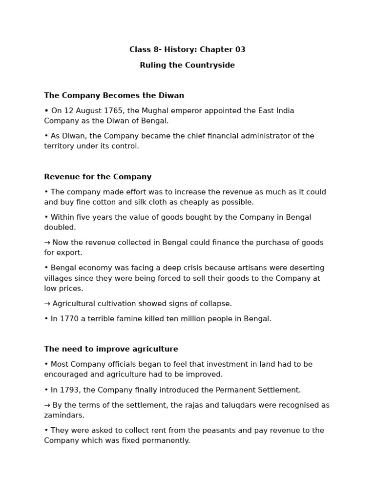 Class 8 History Chapter 3 | PDF | Economies | Agriculture