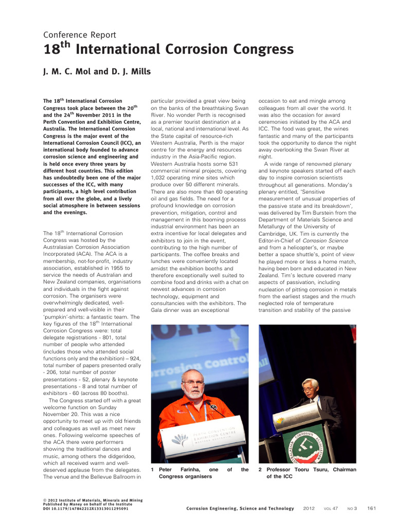 18th International Corrosion Congress Report | PDF | Corrosion ...