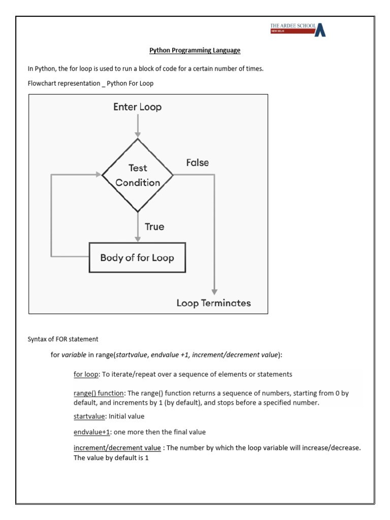 Year 7 Programming For Loop | PDF | Control Flow | Object Oriented Programming
