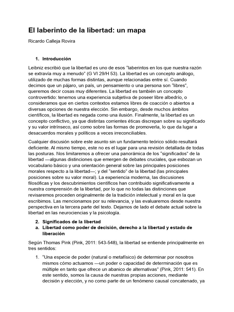 El Laberinto de La Libertad - Un Mapa RCR | PDF | Libertad | Moralidad