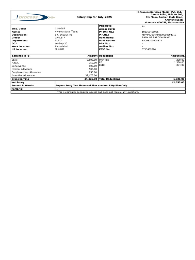 SalarySlip 1 2 | PDF | Taxes | Government Finances