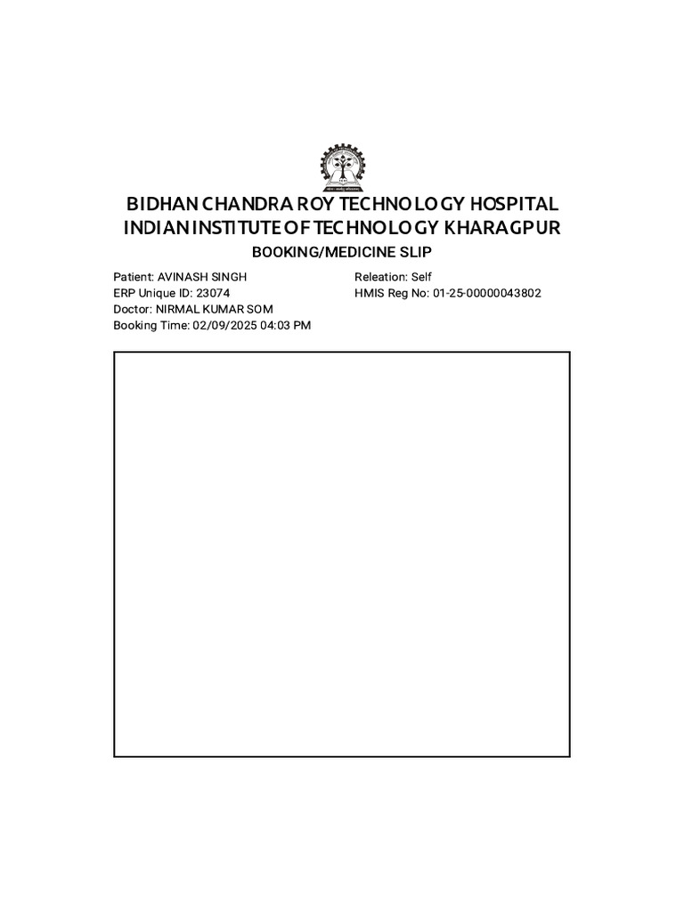 Booking Slip - Medicine Slip | PDF