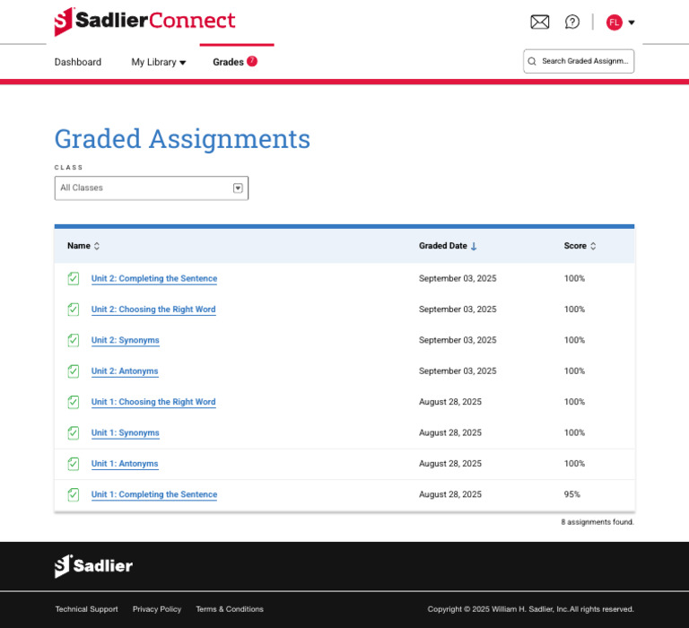 Sadlier Connect Graded Assignments | PDF