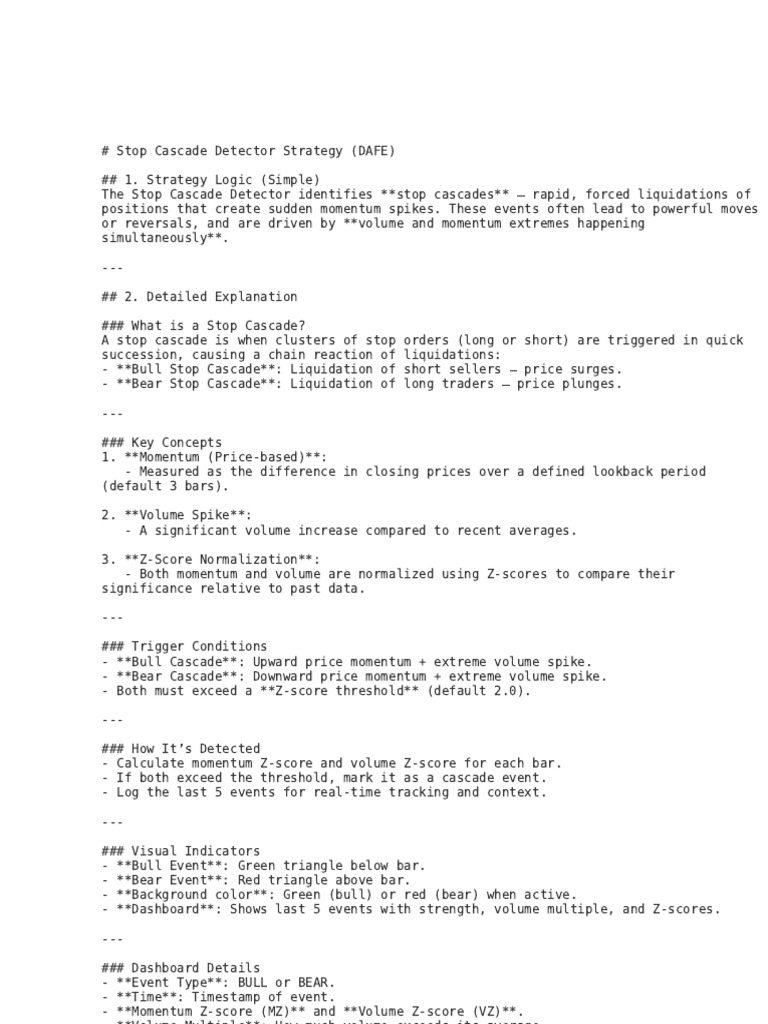Stop Cascade Detector Strategy | PDF