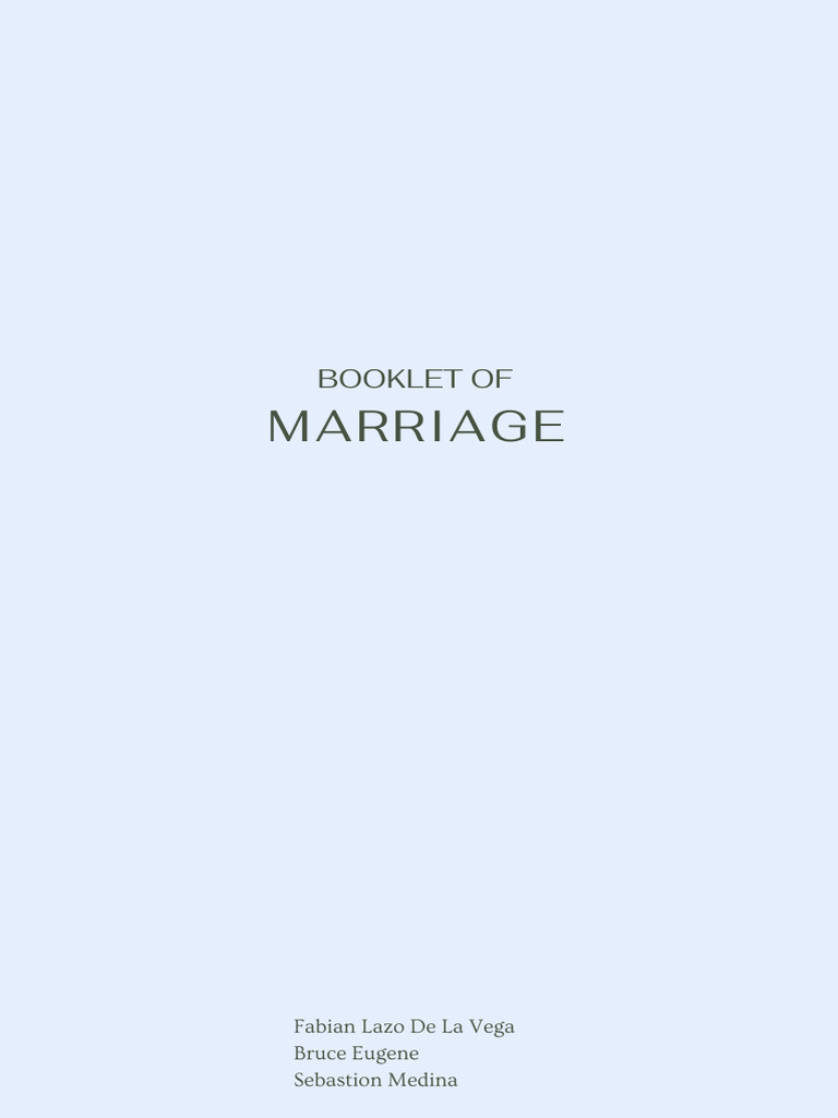 Marriage: Booklet of | PDF