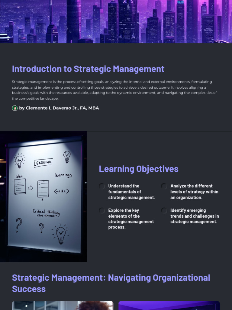 Strategic Management Fundamentals Guide | PDF | Strategic Management | Goal