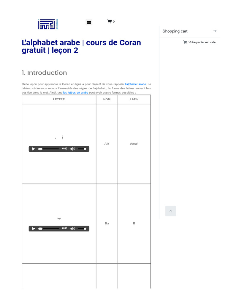 Apprendre l'alphabet arabe pour le Coran | PDF | Coran | Islam