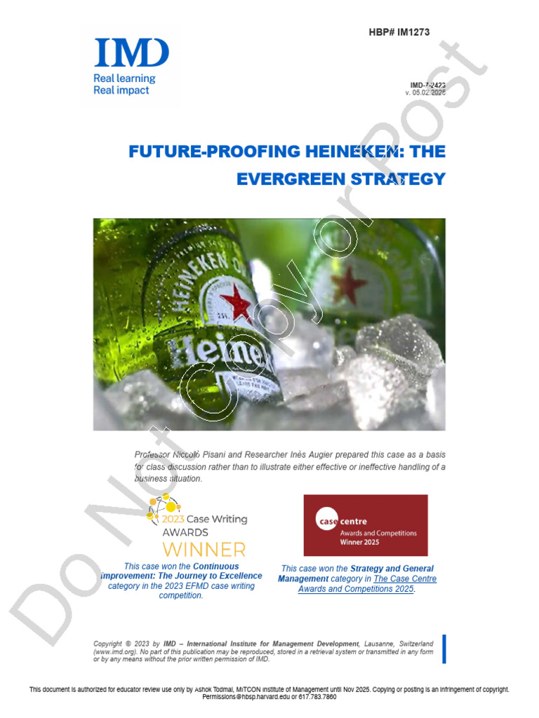 Future-Proofing Heineken's Strategy | PDF