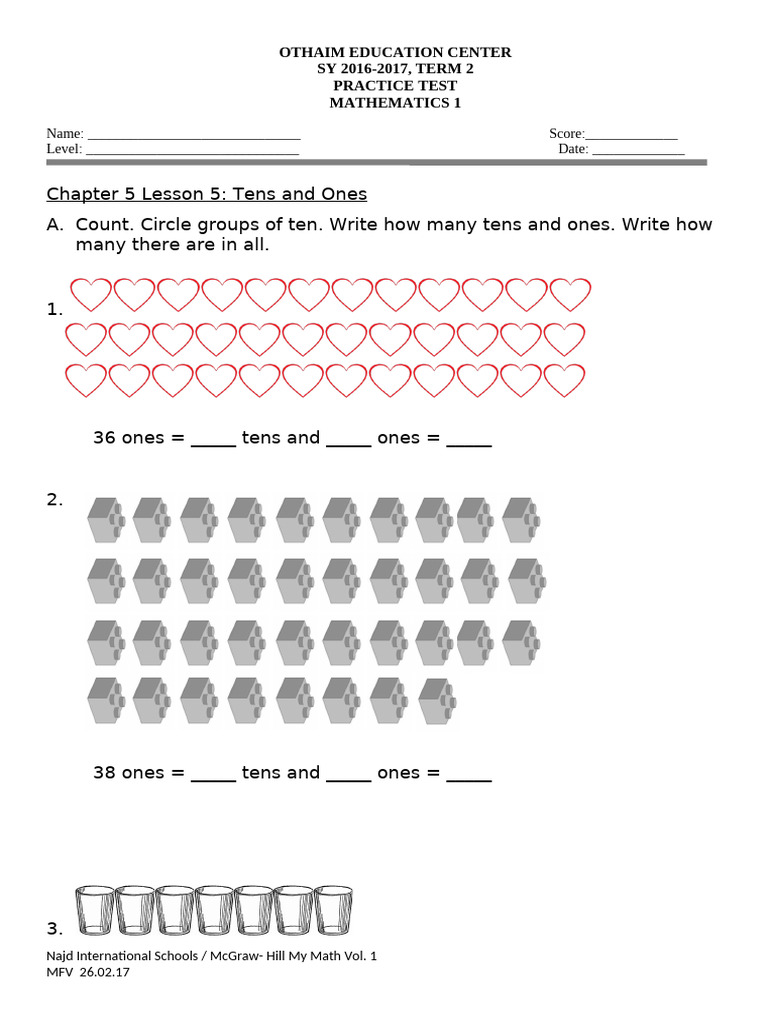 Grade 1 Chapter 5 Lesson 5 Tens and Ones | PDF