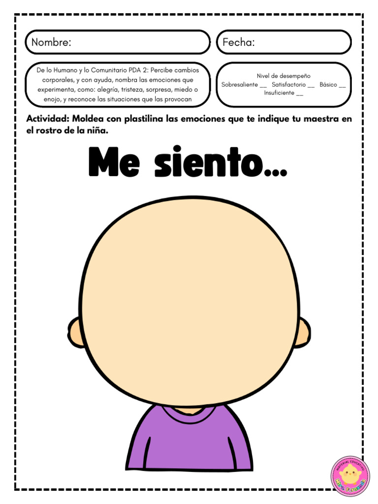 Hoja Didáctica 5 Formato Rostro | PDF