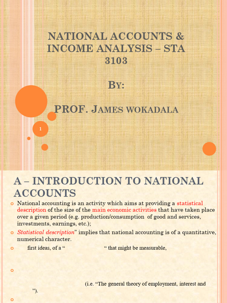 National Accounts Overview and Analysis | PDF | Gross Domestic Product ...
