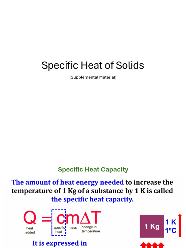 Specific Heat of Solids | PDF