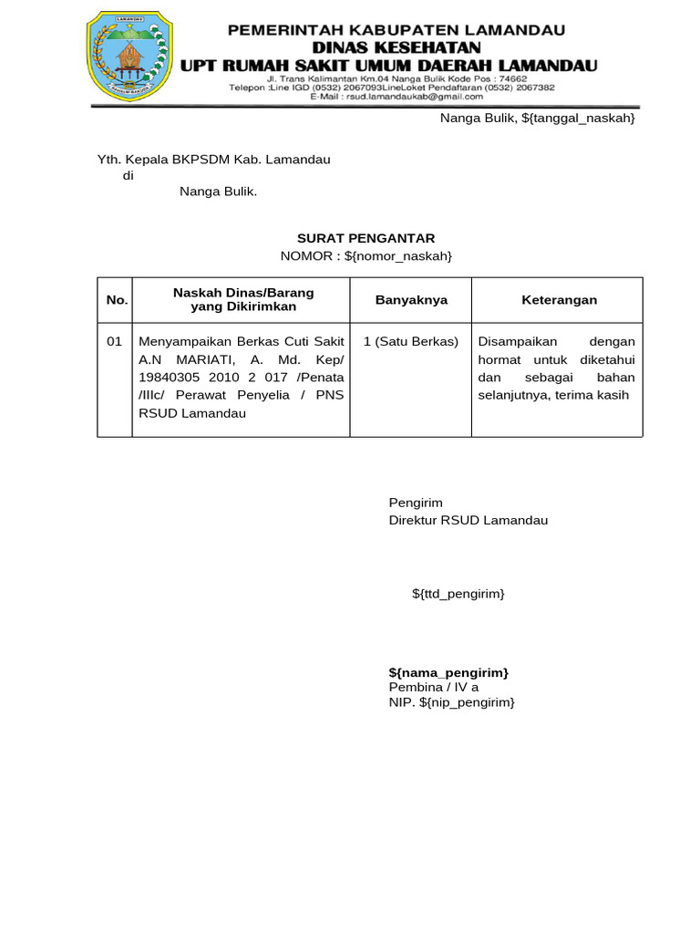 Surat Pengantar Mariati | PDF