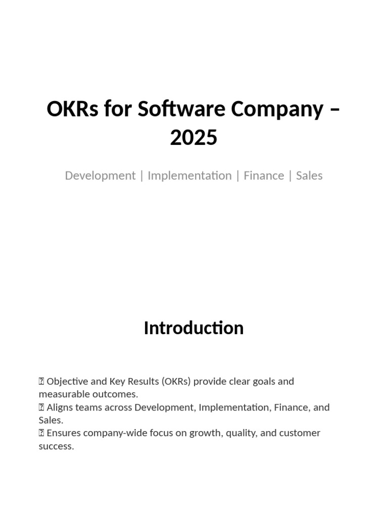 Software Company OKRs 2025 Styled | PDF