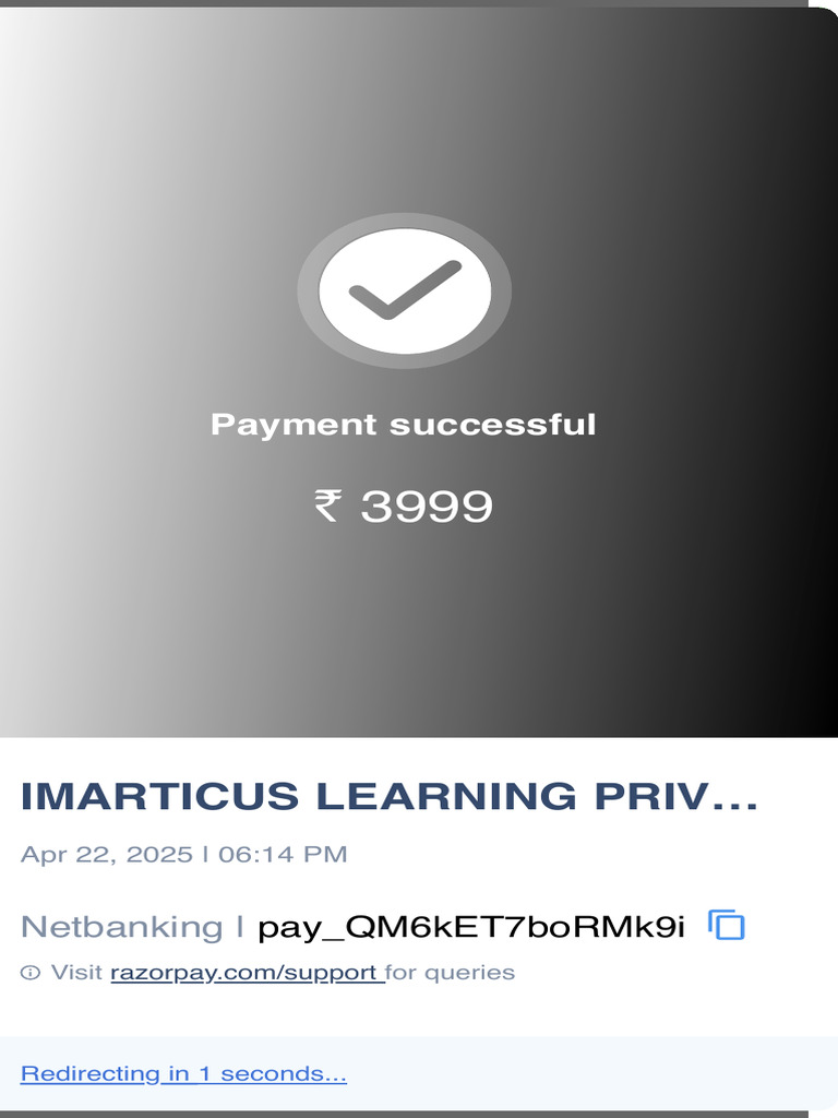 Payment Confirmation - ₹3999 Transaction | PDF