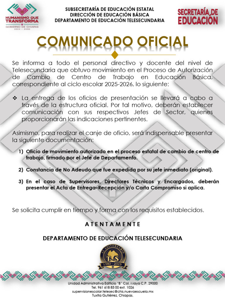 Comunicado Oficial | PDF