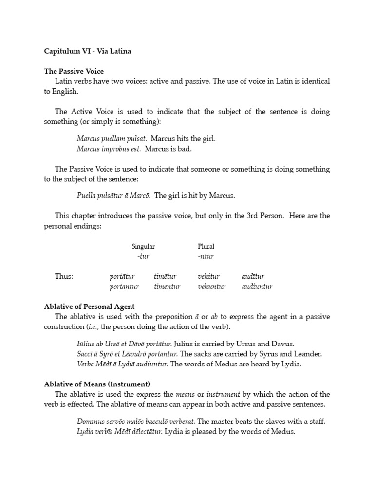 Understanding Latin Passive Voice | PDF | Language Mechanics | Languages