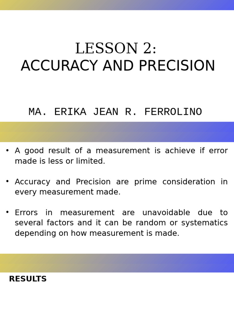 Understanding Accuracy and Precision in Measurements | PDF | Accuracy ...