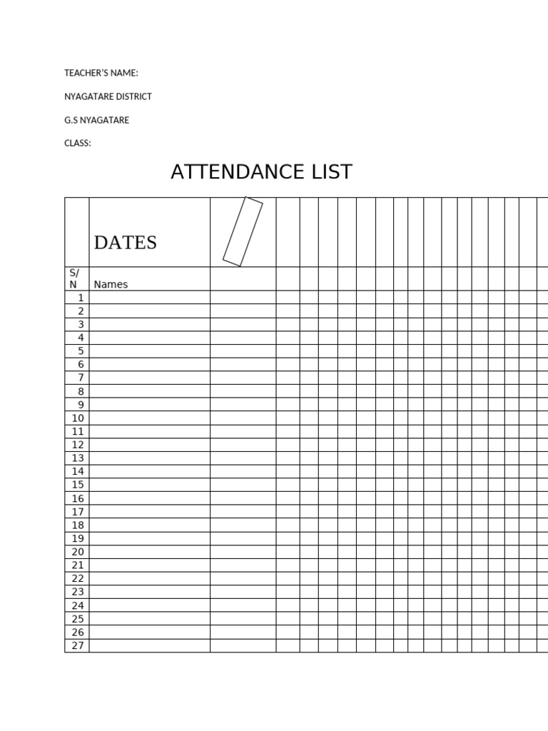 Attendance List | PDF