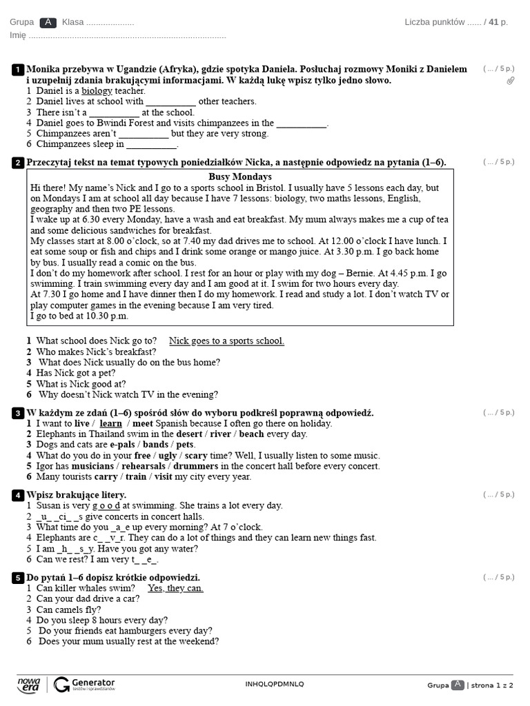 English Language Exercises for Students | PDF