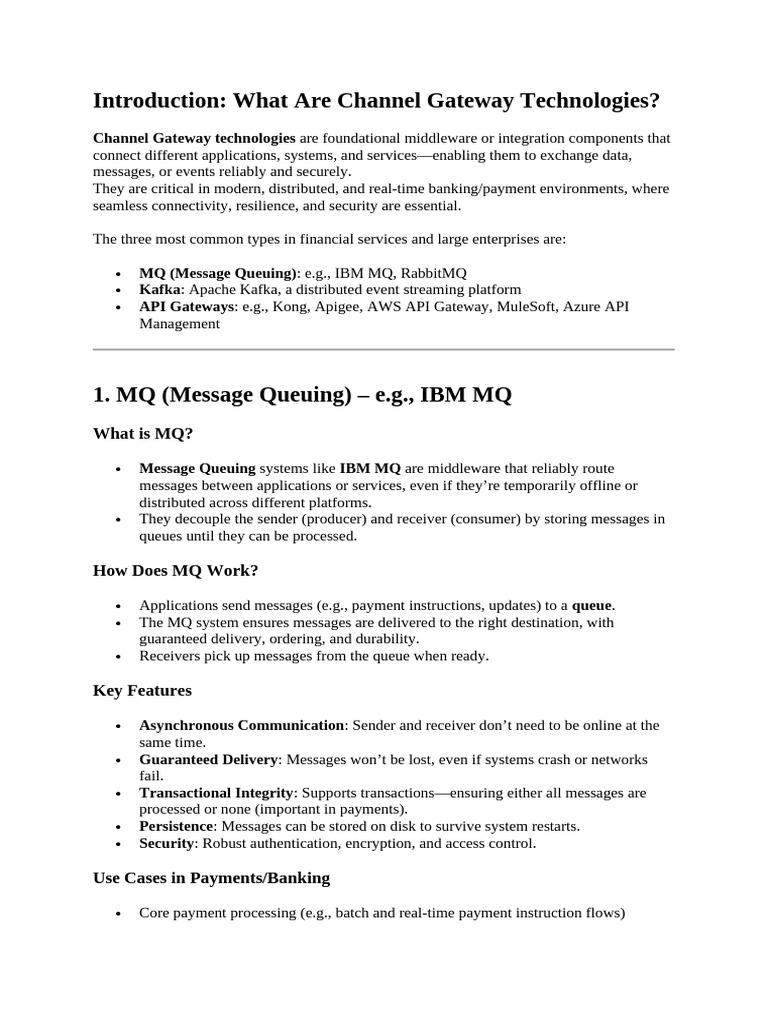 channel gateway technology | PDF | Computing | Information Technology