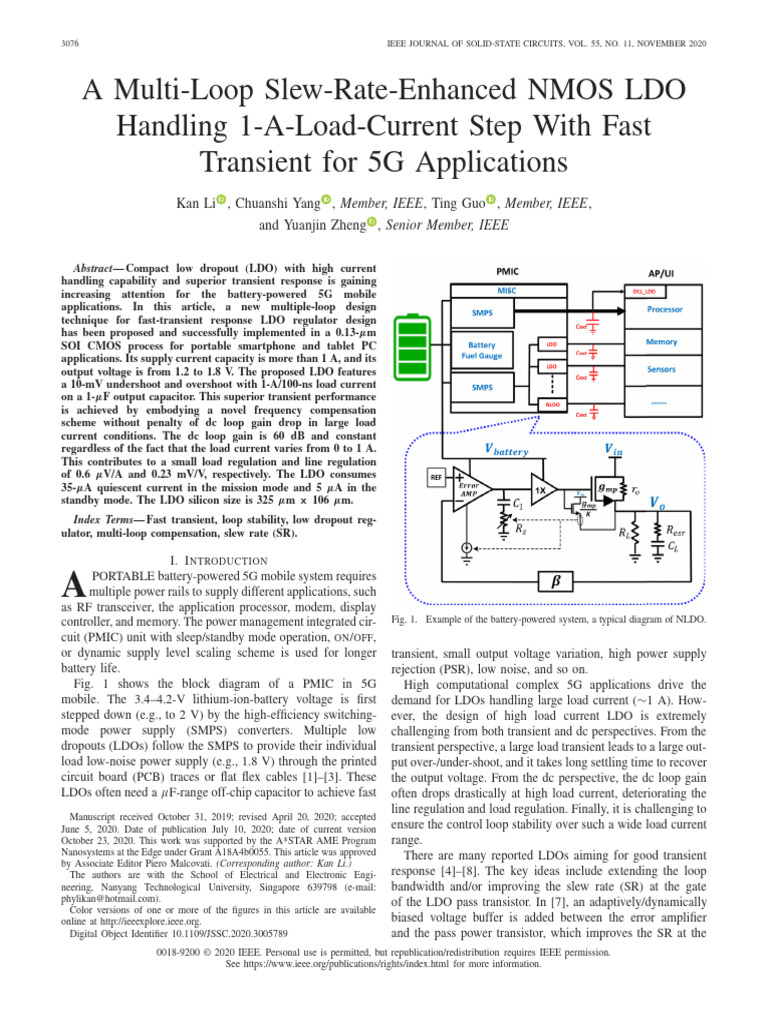 Enhanced NMOS LDO for 5G Transients | PDF | Amplifier | Field Effect ...