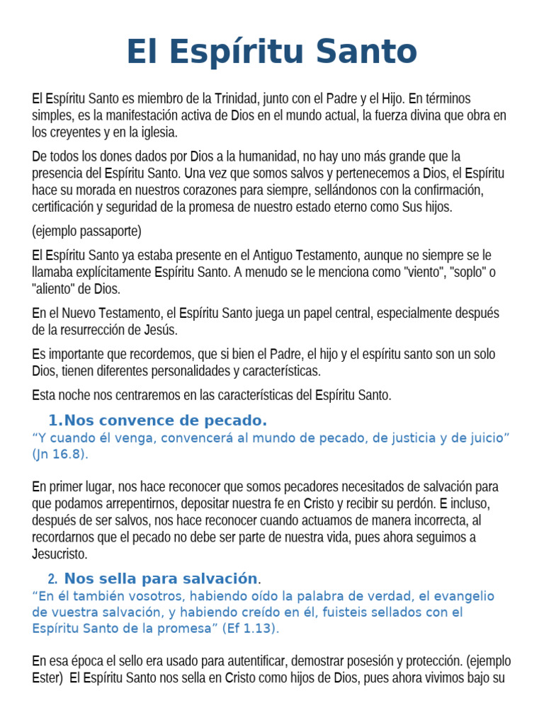 El Espíritu Santo Pdf Espíritu Santo Salvación