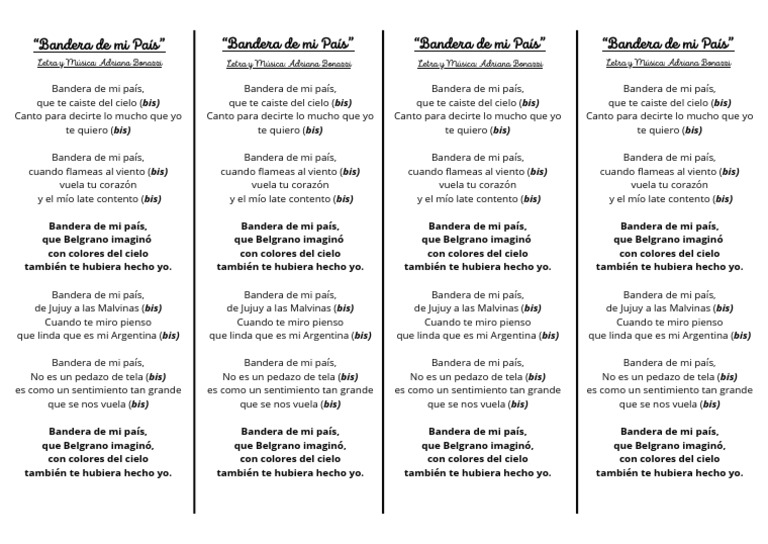 Bandera de mi País: Letra y Sentimiento | PDF