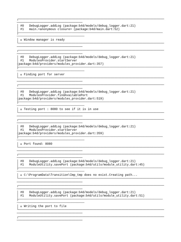 B4D Debug Logger and Server Setup | PDF