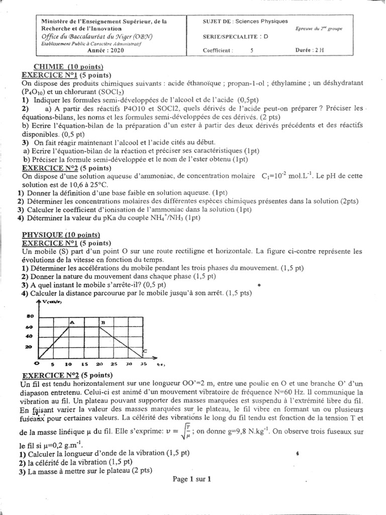 Bac 2020 Second Groupe | PDF