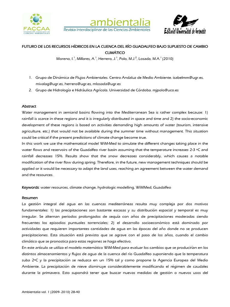4 Moreno VVAA (2010) Ambientalia Es | PDF | Agua | Precipitación
