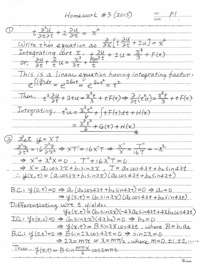 Engineering Math 2 Homework 3 Solution | PDF