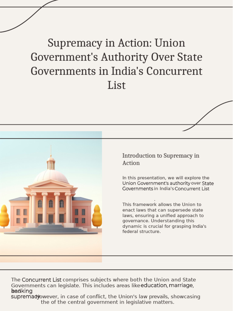 Slidesgo Supremacy in Action Union Governments Authority Over State ...