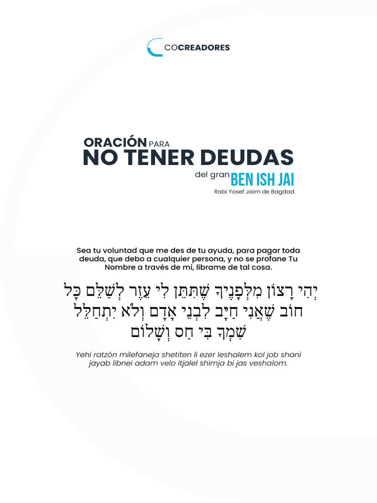 Oración Deudas | PDF
