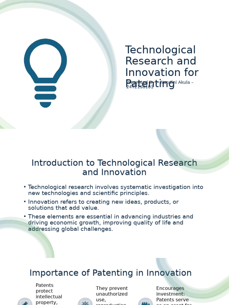Patenting in Technological Innovation | PDF | Patent | Invention