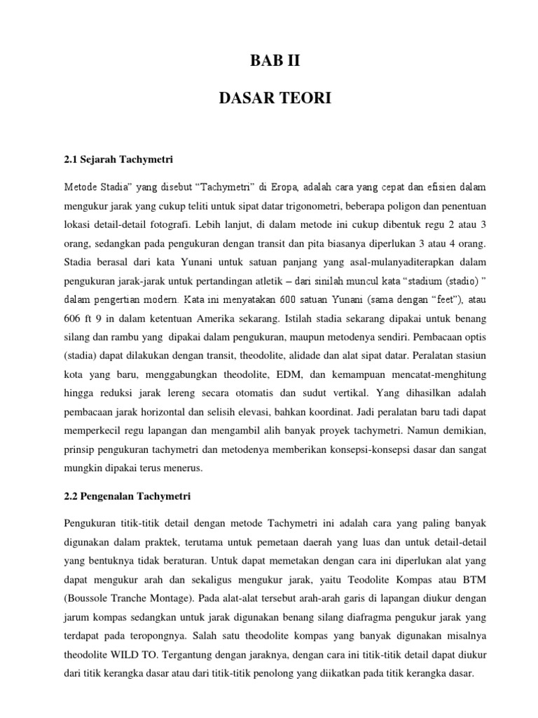 BAB II Tachimetri | PDF