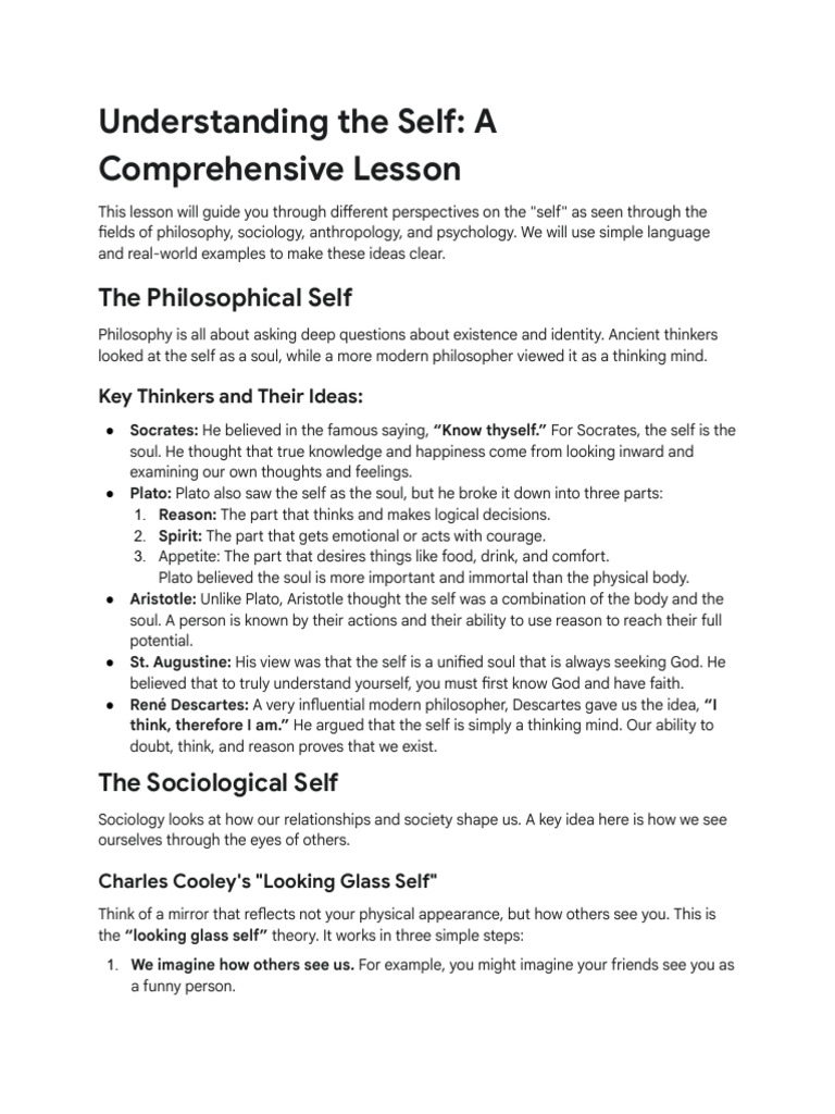 Exploring Perspectives on the Self | PDF | Philosophy Of Self | Soul