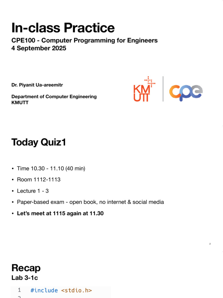 CPE100 Practice1 | PDF