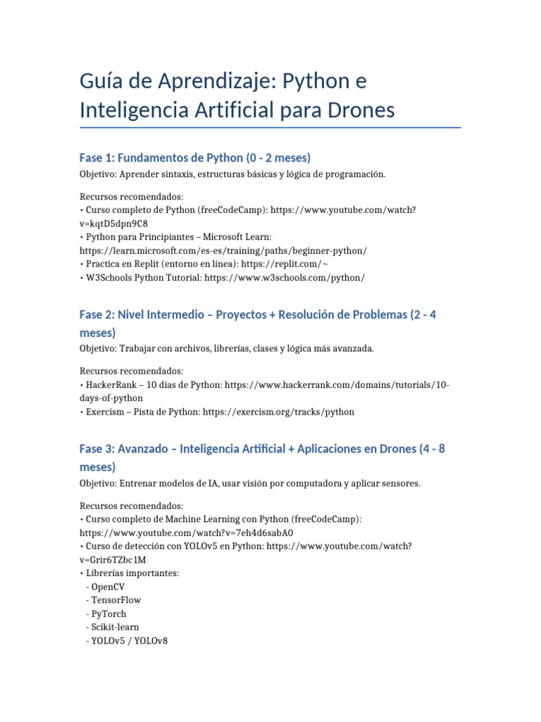 Guia Python Drones IA | PDF
