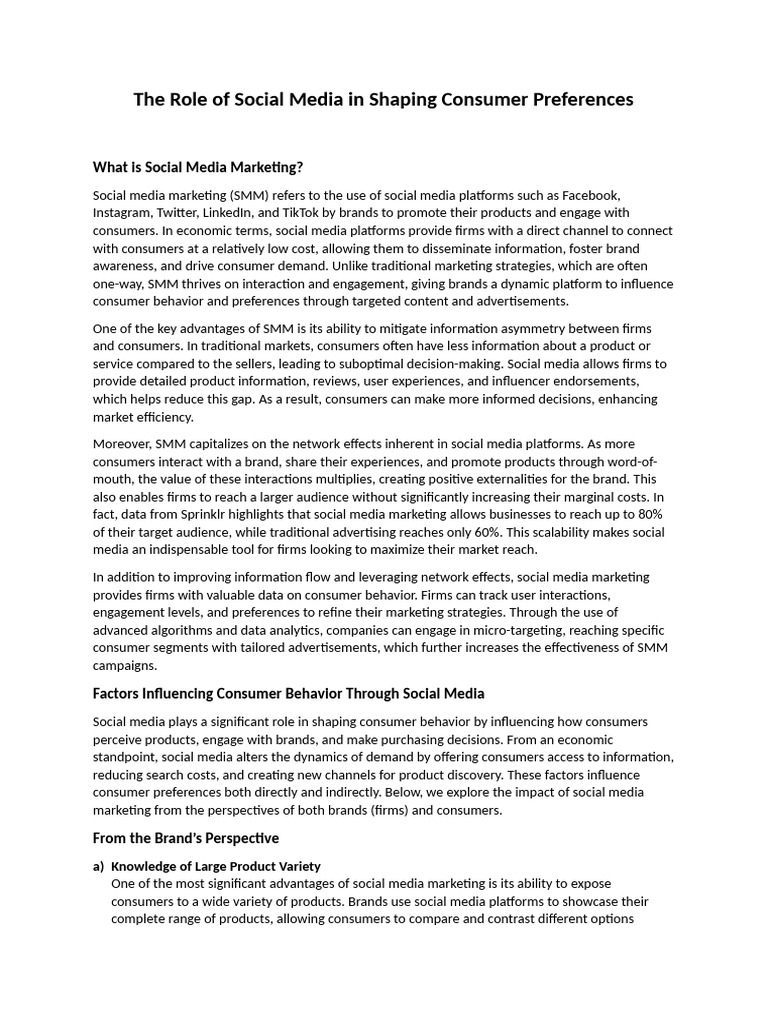 Social Media's Impact on Consumer Choices | PDF | Consumer Behaviour ...