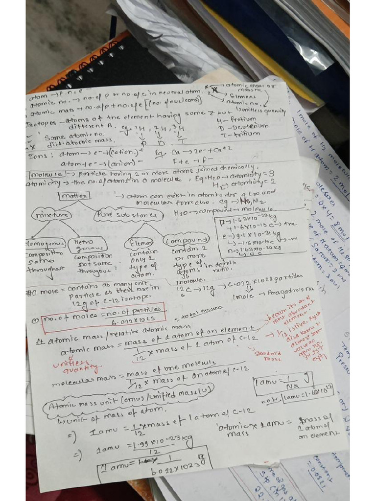 Best Short Notes of Mole Concept in 2 Pagesss | PDF