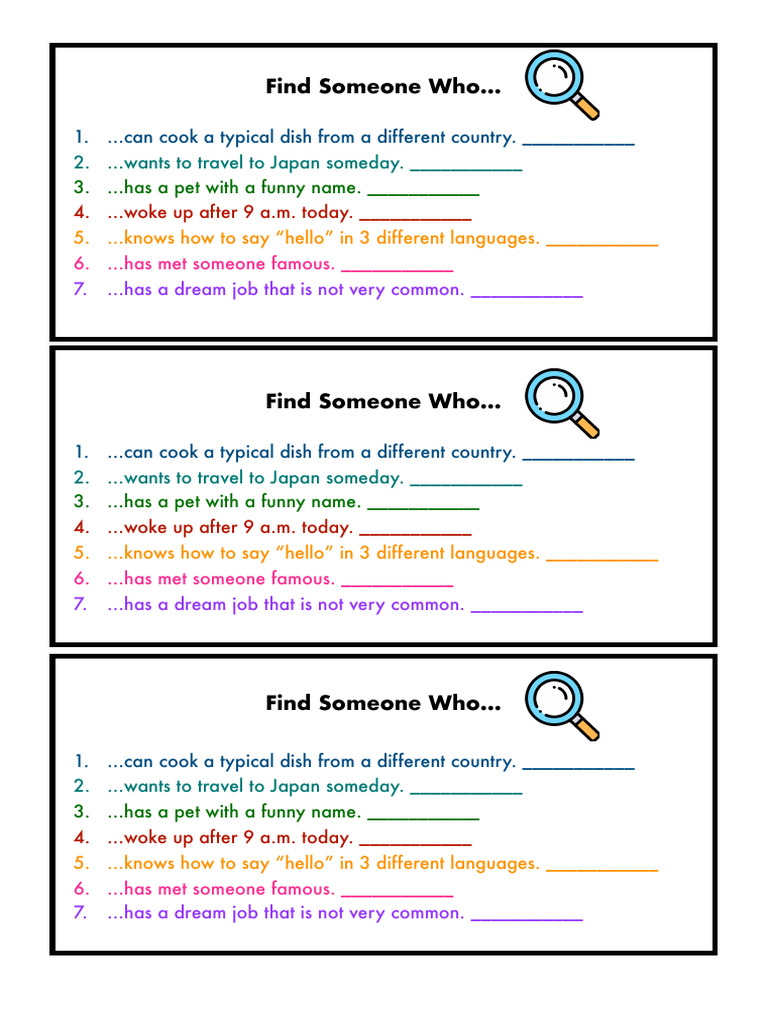 Find Someone Who... - Cópia | PDF