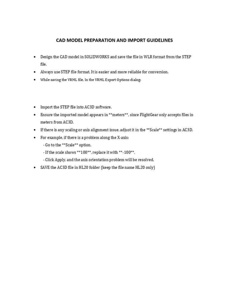 CAD Model Import Guidelines | PDF