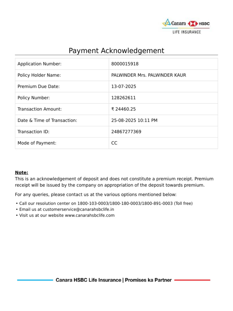 Payment Receipt | PDF