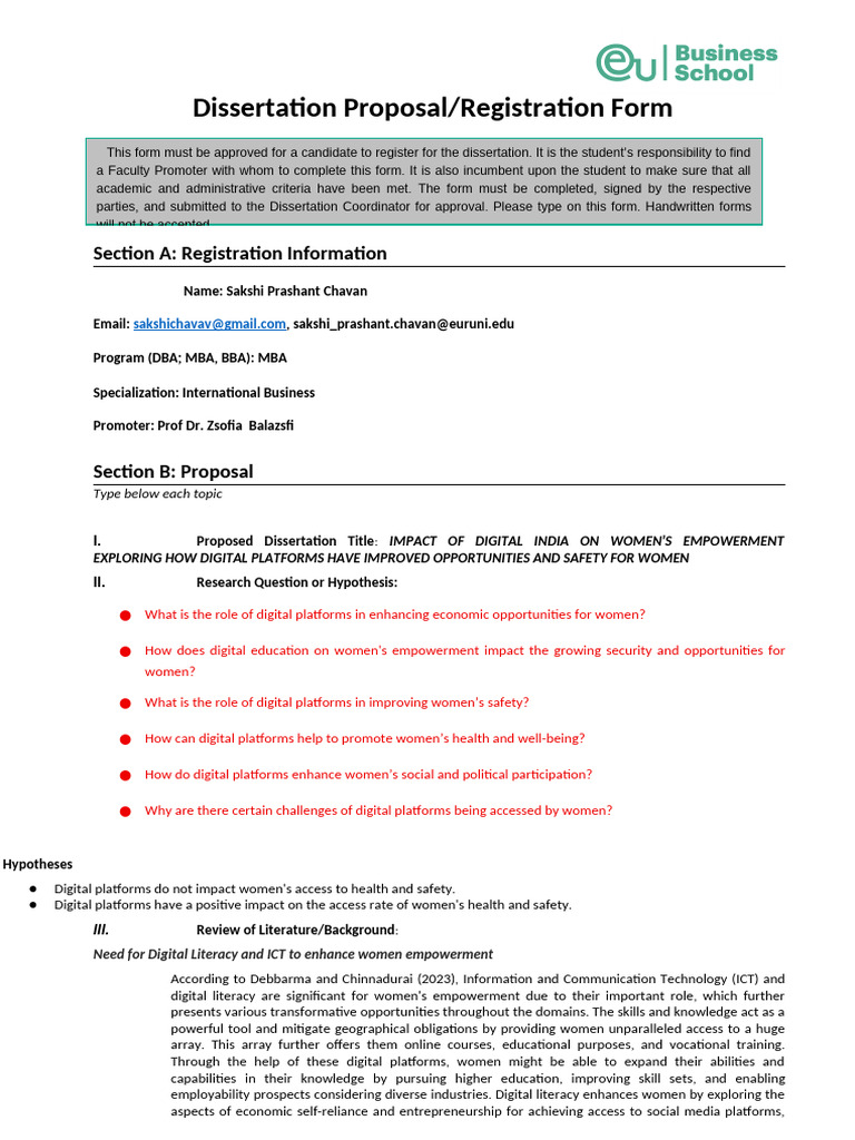 ZB3 Sakshi Dessertation Proposal New | PDF | Entrepreneurship | Economic Growth