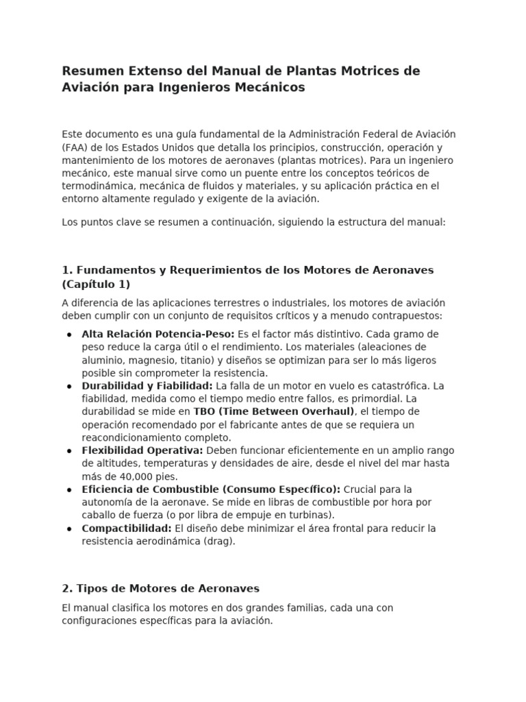 Resumen Amt Powerplant Handbook | PDF | Motores | Ingeniería mecánica